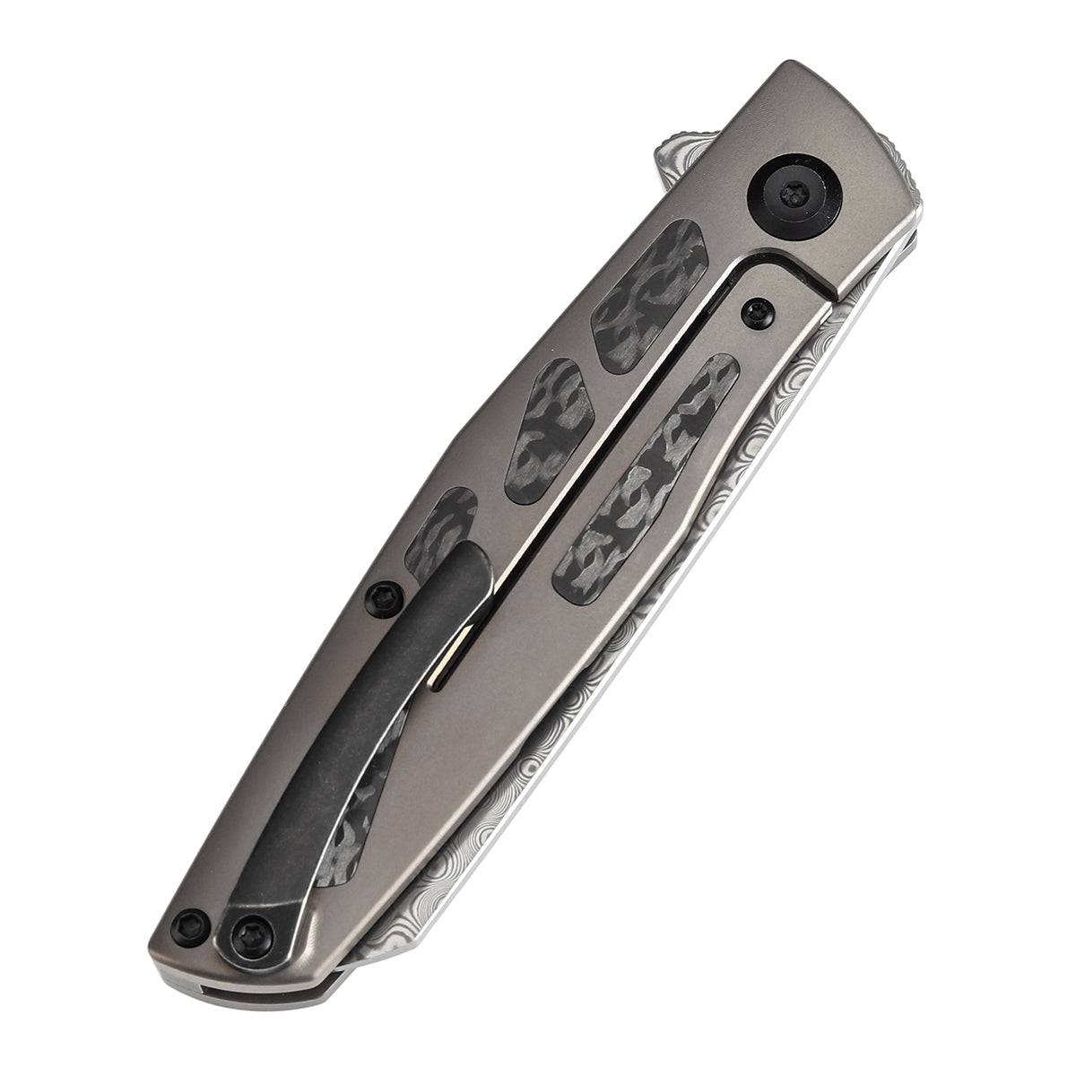 KANSEPT Cru CPM S35VN钢/大马士革钢 钛+碳纤维手柄 K1092A4 黑色 1300 - 格尔装备